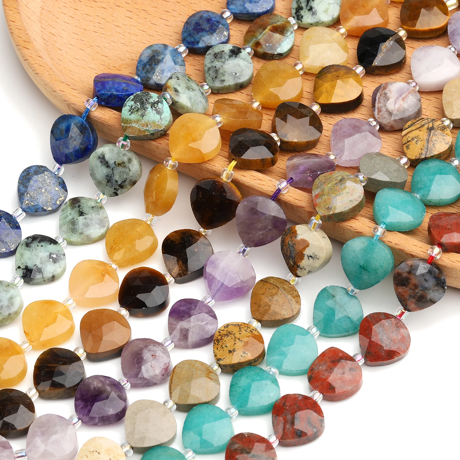 12mm Faceted Water Drop Shape Natural Stone Fashion Smooth Stone Beads ...