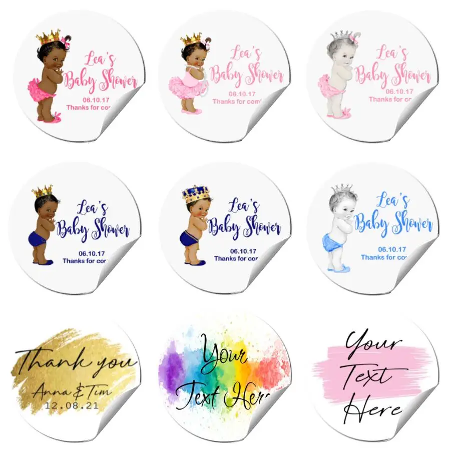 Royal Prince Prinzessin Custom Etiketten Baby Dusche Geburtstag Party Favors Gold Crown Jungen ...