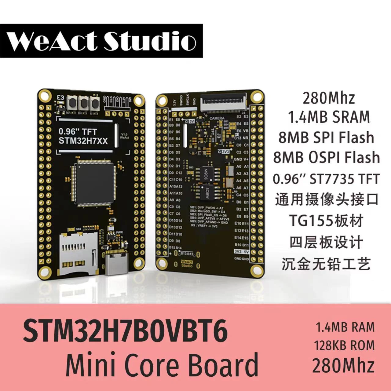 Weact Stm32h7 Stm32h7b0vbt6 Stm32h7b0 Learning Board Development-board - Demo Board - AliExpress