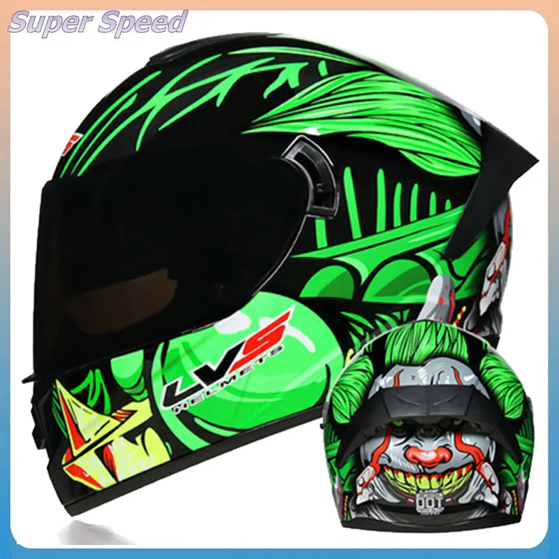 Full-Face-Motorcycle-Helmet-Motorbike-Moped-Street-Bike-Racing-Crash ...