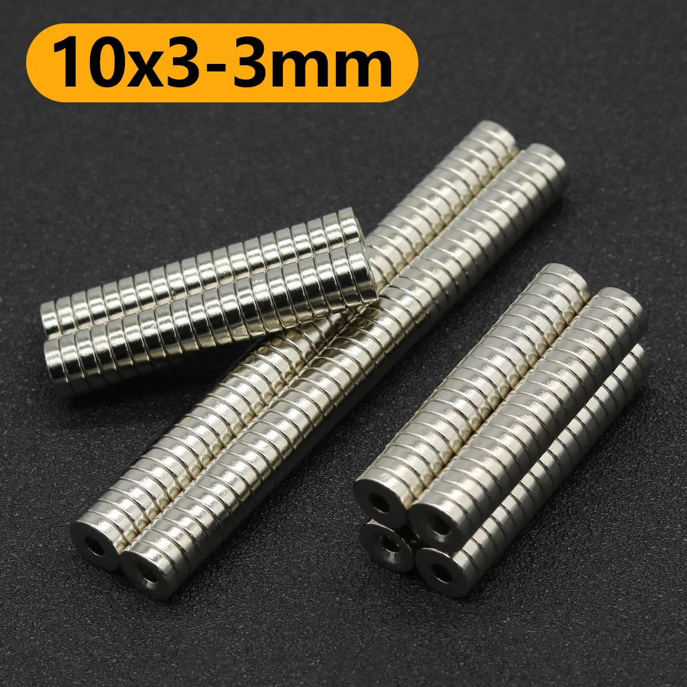5-1000Pcs-10x3-3mm-N35-NdFeB-Round-hole-Magnet-Super-Powerful-Neodymium ...
