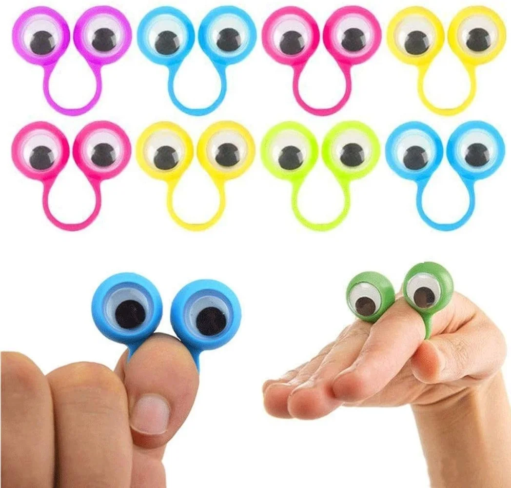 30pcs Eye Finger Puppets Plastic Rings with Wiggle Eyes Kids Toys Baby ...