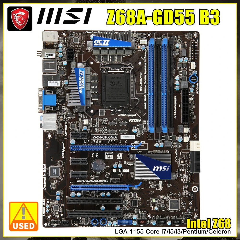 Lga 1155 placa mãe msi placa mãe Z68A GD55 (b3) suporta duplo canal ...