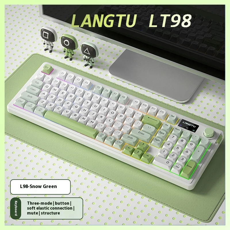 Langtu-L98-Wireless-Gaming-office-Keyboard-Bluetooth-tri-Mode-Rgb-With-Screen-Knob-Gaming-Silent ...