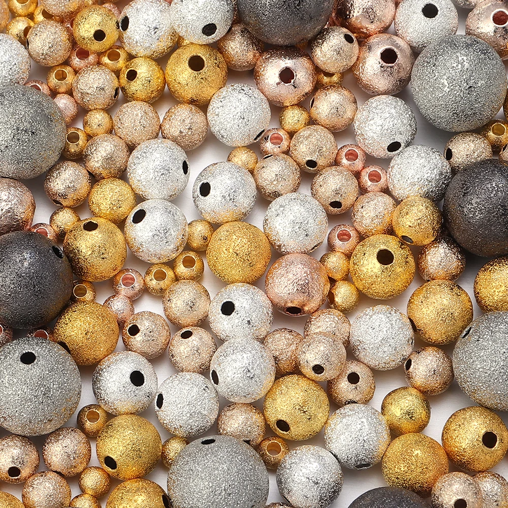 30-100pcs/Lot Round Matte Copper Beads for Jewelry Making 3 4 5 6 8 10 ...