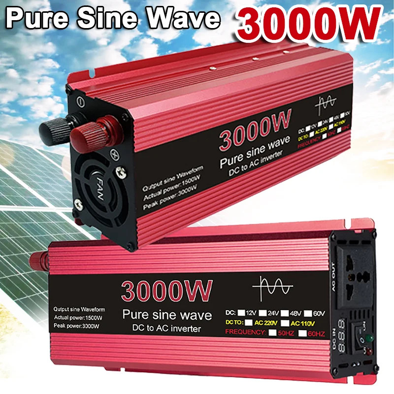 3000w Pure Sine Wave Inverter Large Power Inverter 12 V 24v To 220v ...