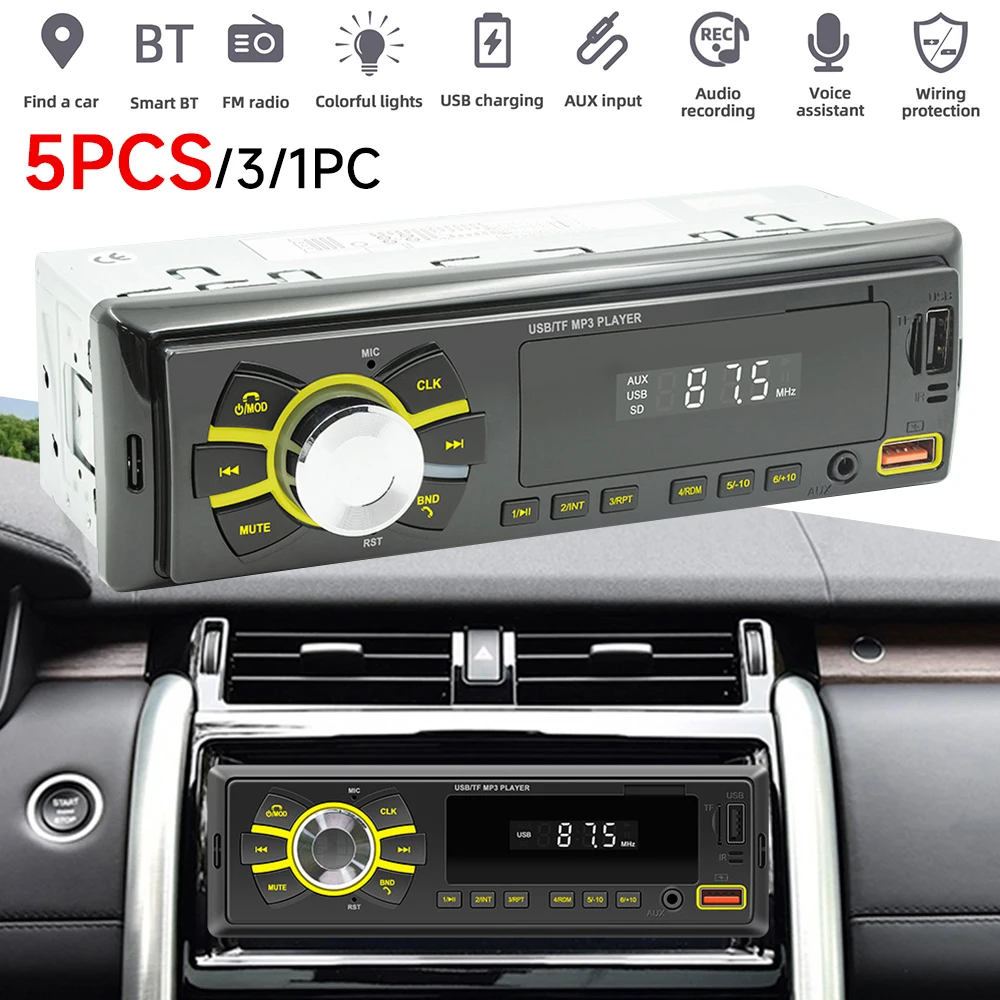 Generic 12v Universal Car Radio In Dash 1 Din Bluetooth Autoradio ...