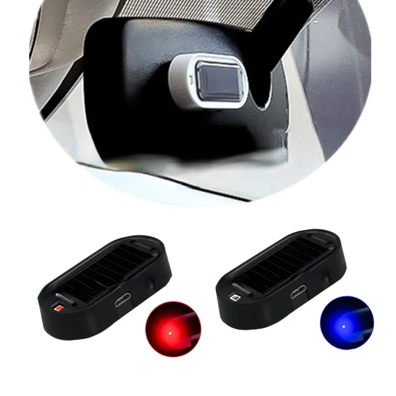 Solar-USB-Power-Car-Alarm-Wireless-Warning-Security-Light-Simulated ...