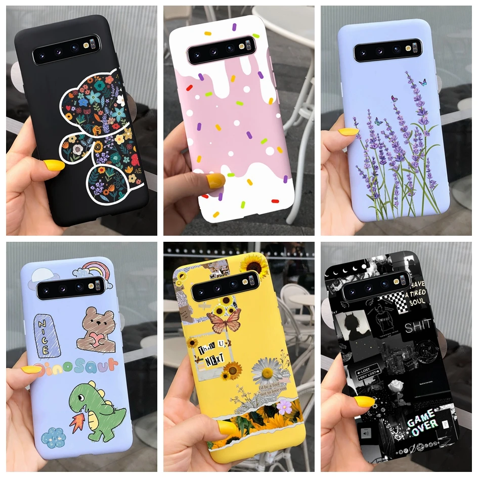 For-Samsung-Galaxy-S10-Case-S10-Plus-Cover-Cute-Cartoon-Bear-Dinosaur ...
