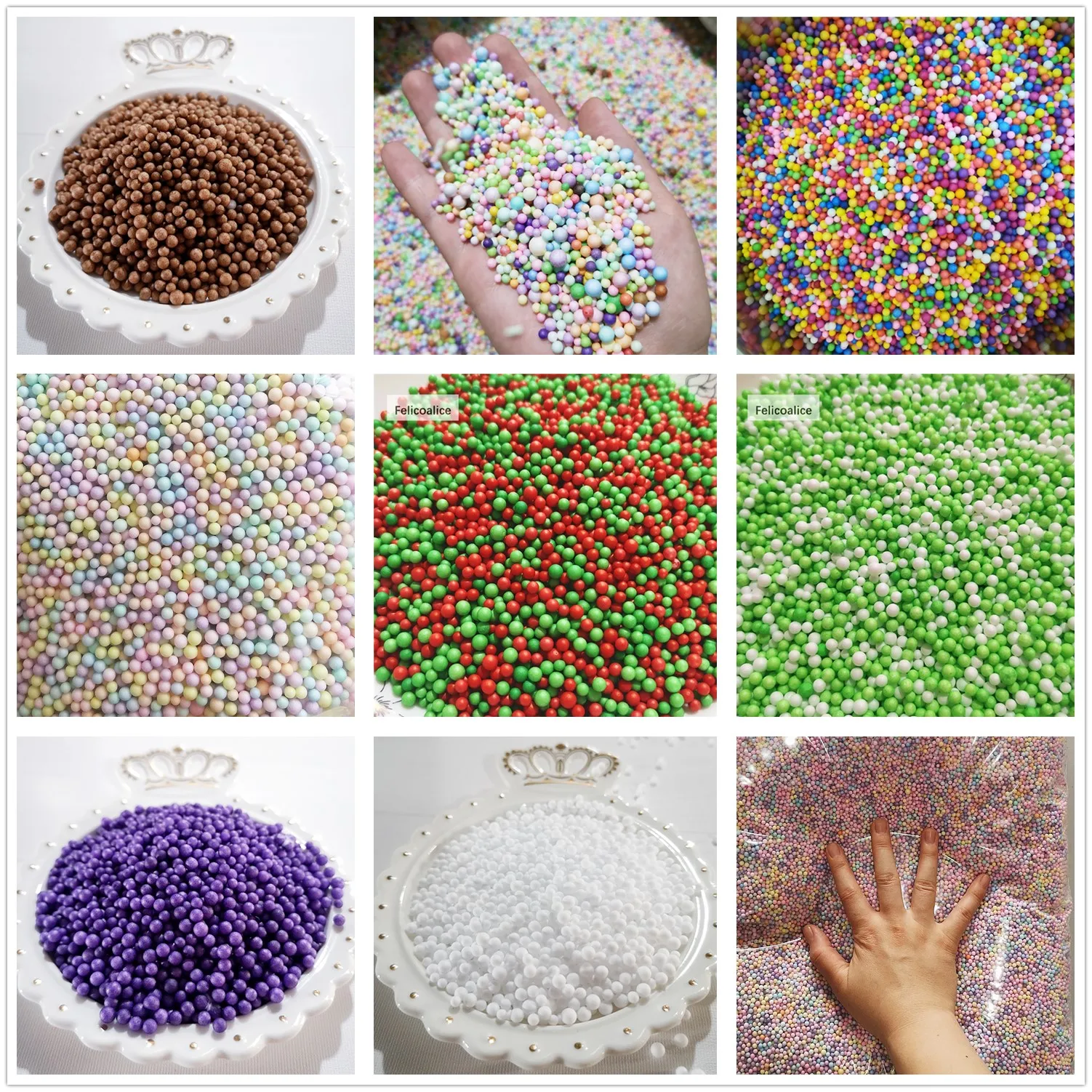 Mélanger 2-Perles colorées en polystyrène polystyrène, 250 g-sac, Pour Mini boules de mousse ...