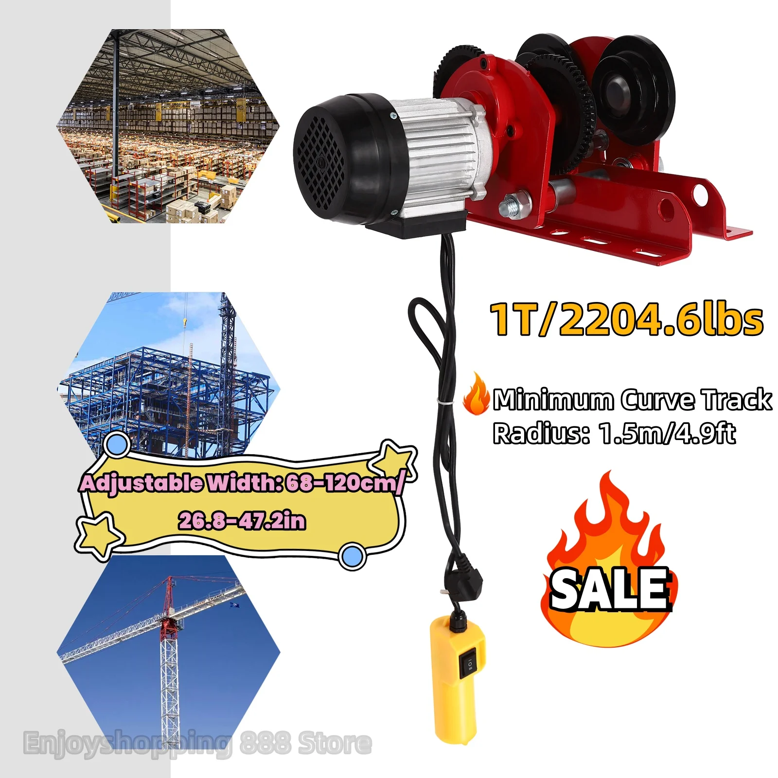 1000kg-Electric-Hoist-Wire-Winch-Lifting-Crane-Cable-Hoist-Winch-for ...