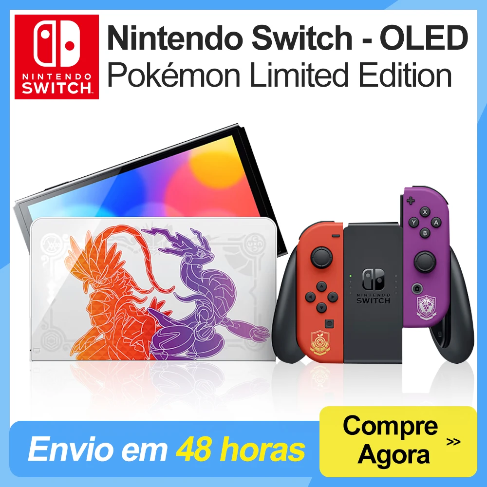 Nintendo Switch Oled Modelo Pokemon Scarlet Violeta Edição Vídeo Game