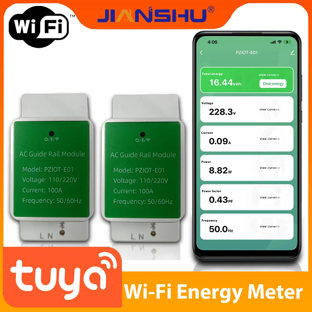 Tuya Smart Energy Meter Voltmeter Ammeter Din Rail Wattmeter Voltage ...