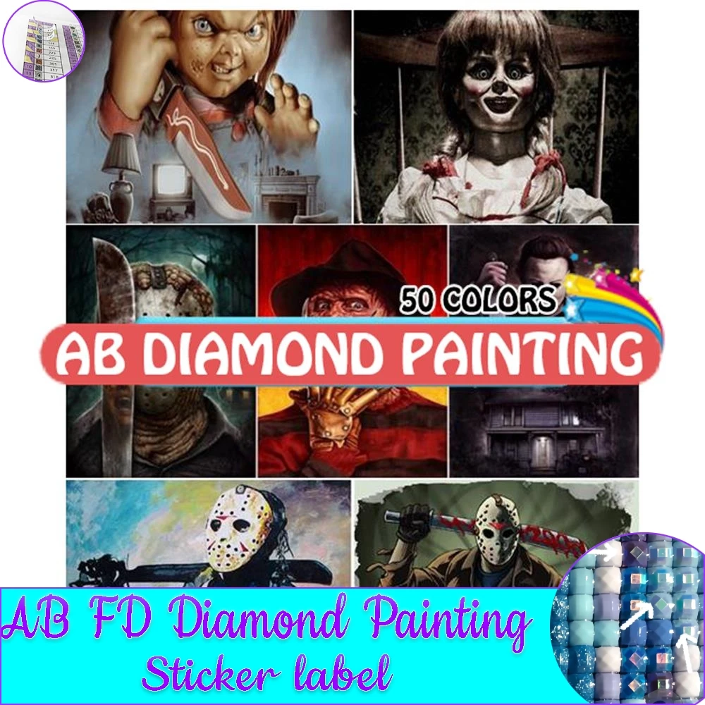50-Colors-5D-Diy-Embroidery-Diamond-Painting-Mosaic-Horror-IT-Film ...