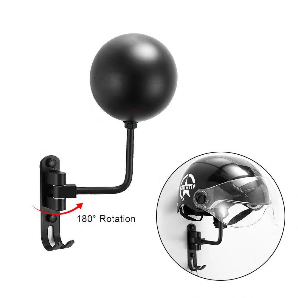 Motorcycle-Helmet-Rack-Wall-Mount-Helmets-Display-Holder-Aluminum-Keys ...