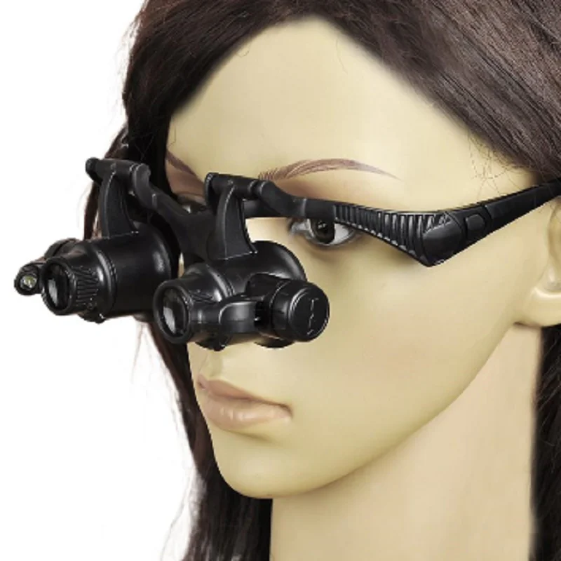LED-Power-Eye-Glass-Magnifier-Loupe-Eyeglass-Metal-Frame-Watch-Jewelry ...