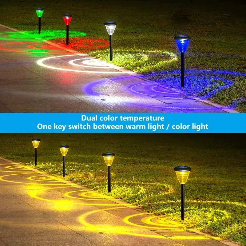 Nova Lâmpada Solar Outdoor LED RGB Solar Powered Jardim Luzes ...