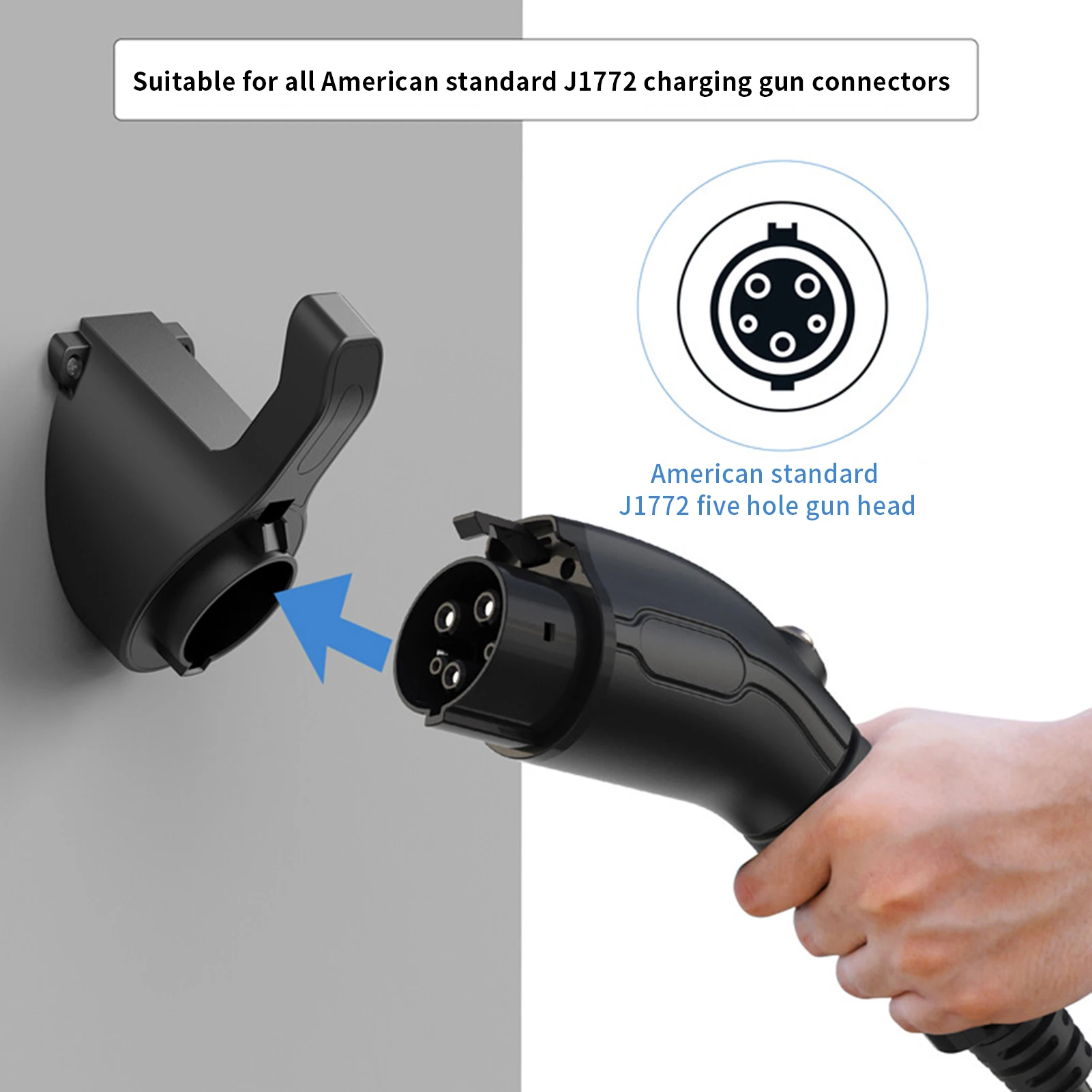 J1772-EV-Charger-Holder-Fixed-Base-Charger-Nozzle-Holster-Dock-Electric ...
