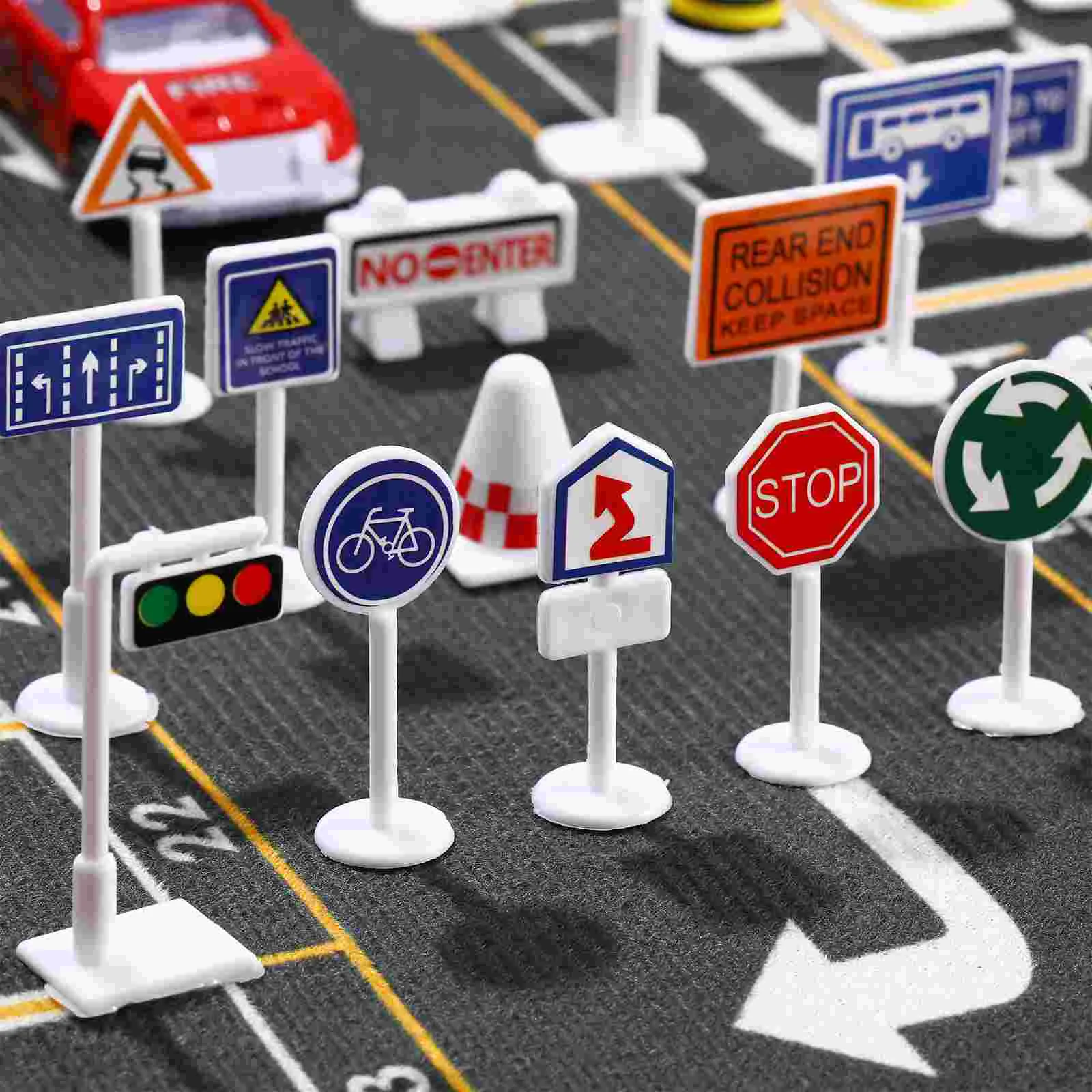 Mini Traffic Signs Model Road Block Models Road Signal Toys Fences ...