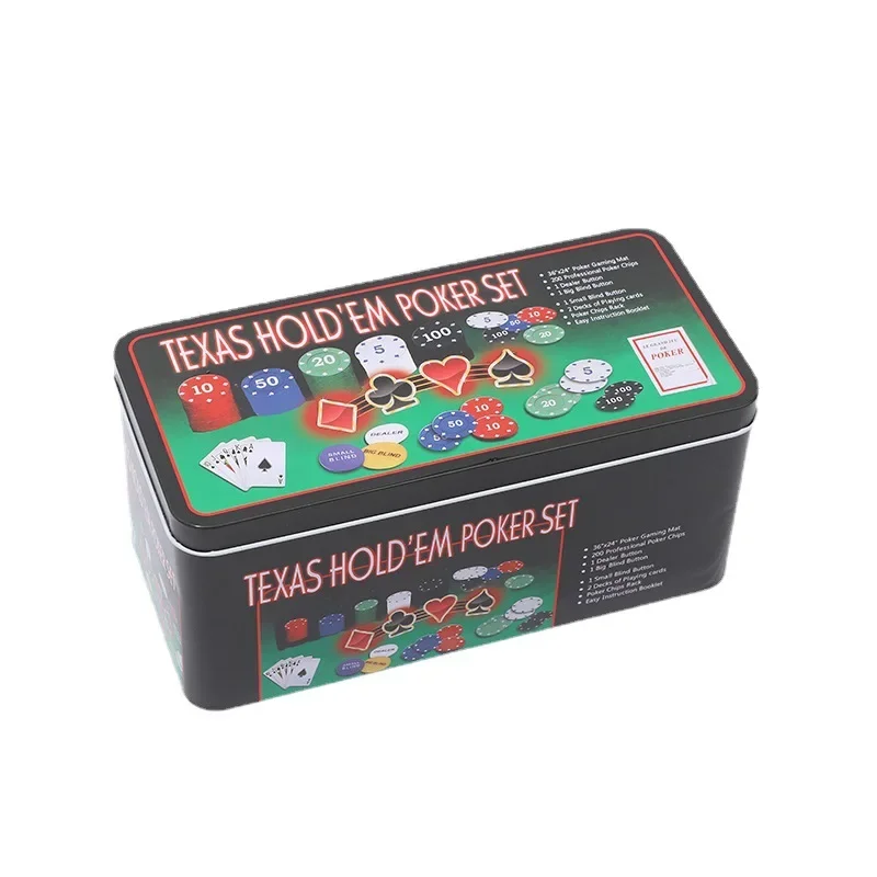 Env-o-directo-Texas-Poker-Black-Jack-Set-200-fichas-con-mantel-y-2 ...