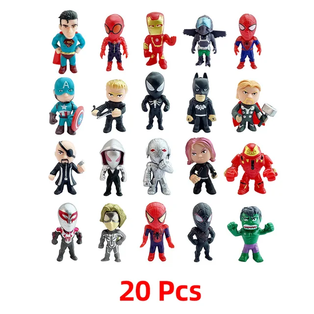 20-24pcs/sets Avengers Marvel Q Version Mini Figure Anime Superheros ...