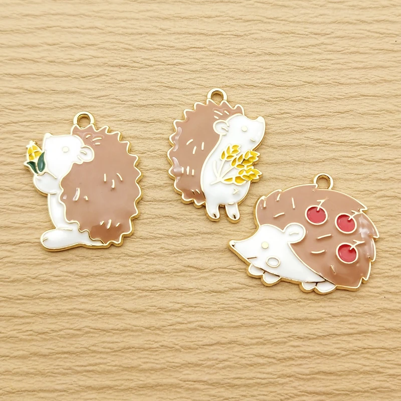 10pcs-Cute-Hedgehog-Charm-for-Jewelry-Making-Enamel-Necklace-Pendant ...
