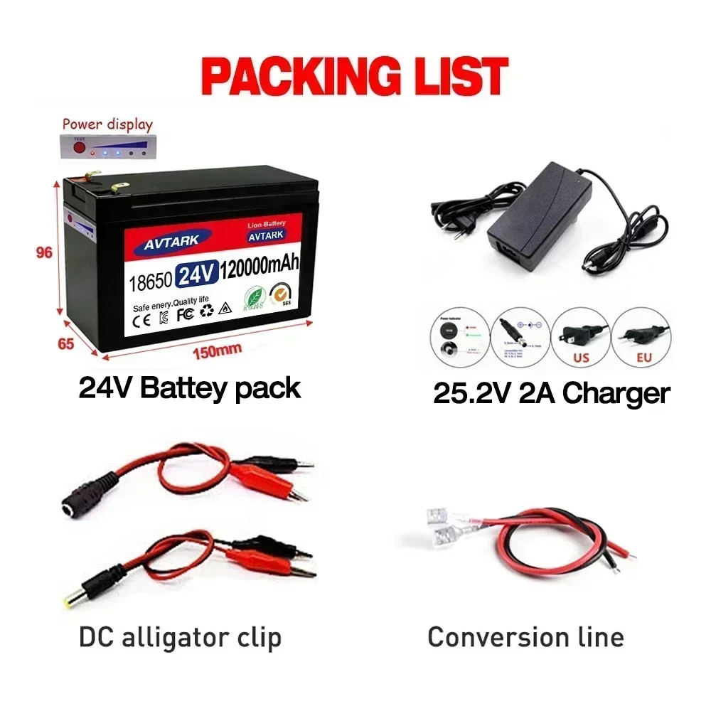 24V LiFePO4 65Ah 100Ah 120Ah Electric Vehicle Battery Pack 18650 ...