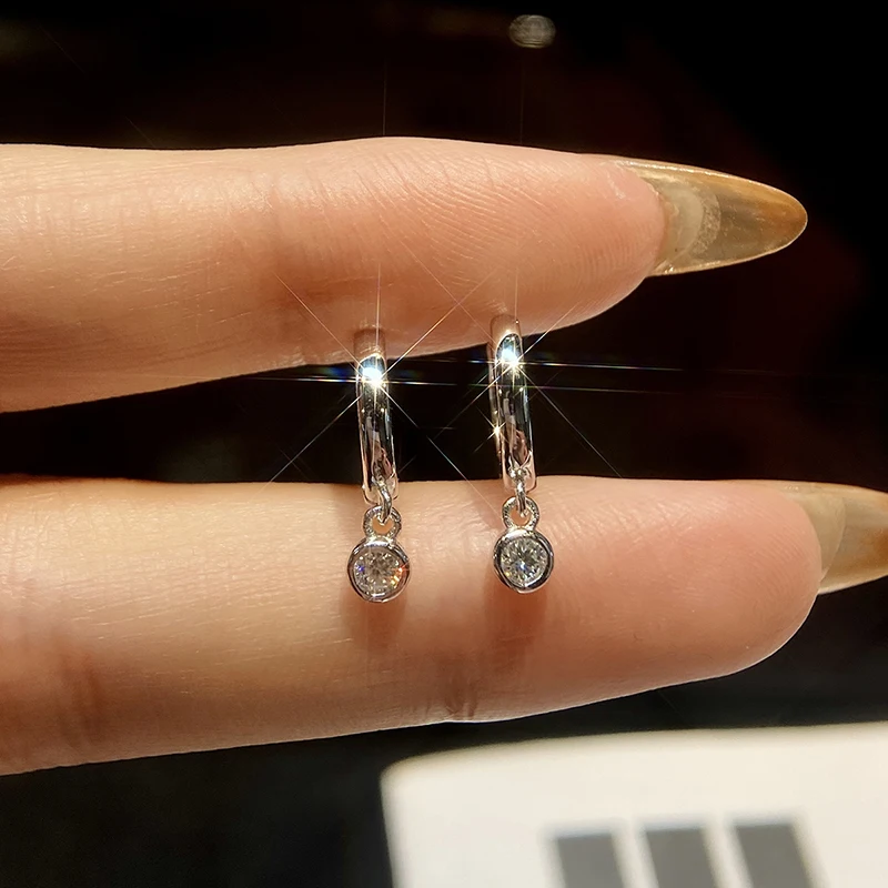 KNB-Exquisite-Bubble-Certified-Moissanite-Diamond-Hoop-Earrings-For ...