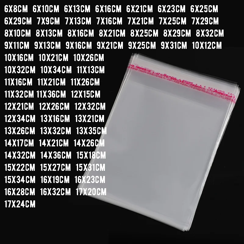 100-200pcs-Transparent-Self-Adhesive-Seal-Bags-OPP-Plastic-Cellophane ...