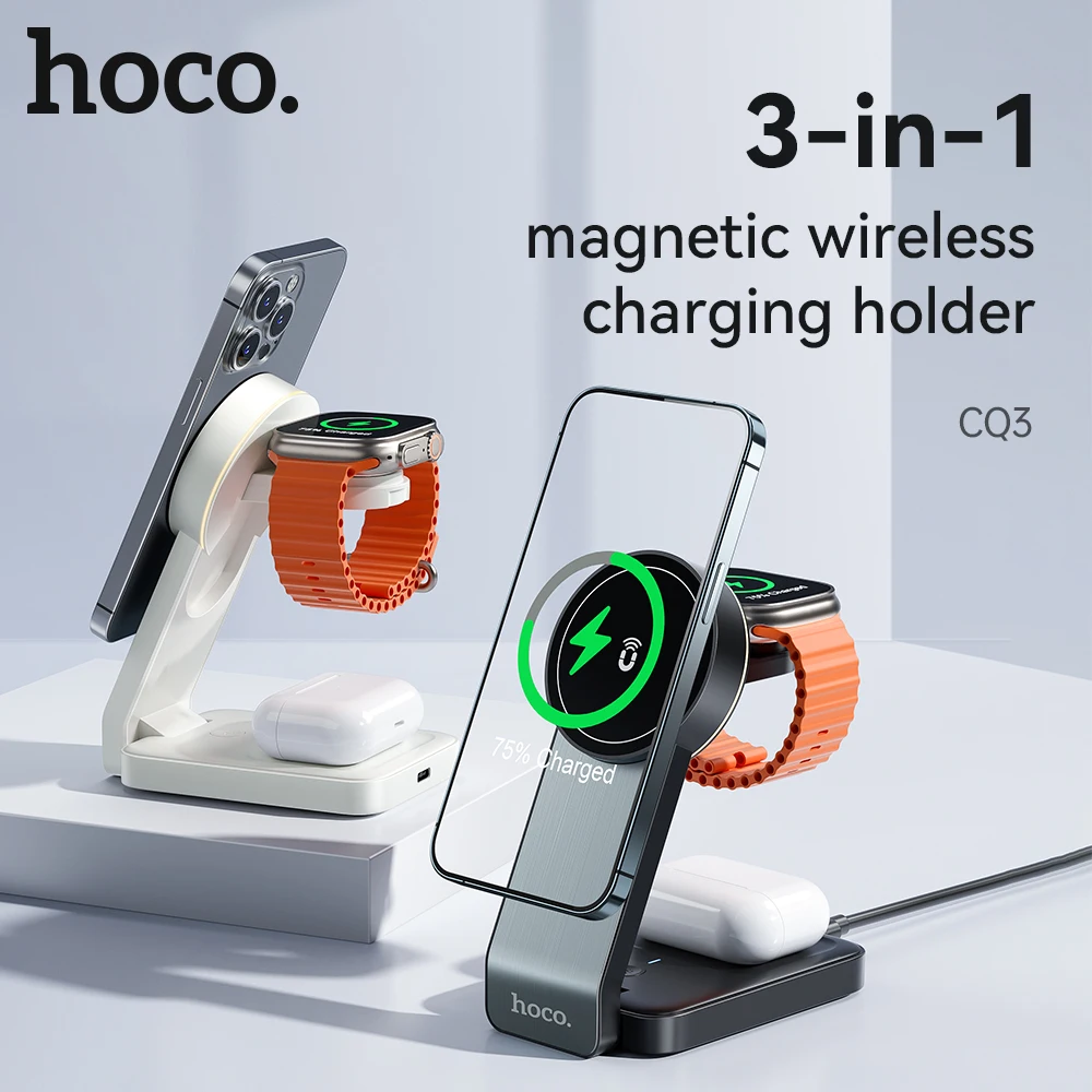 HOCO-CQ3-Folding-3in1-Magnetic-Wireless-Fast-Charging-Stand-For-15-14-Pro-Mobile-Phones ...
