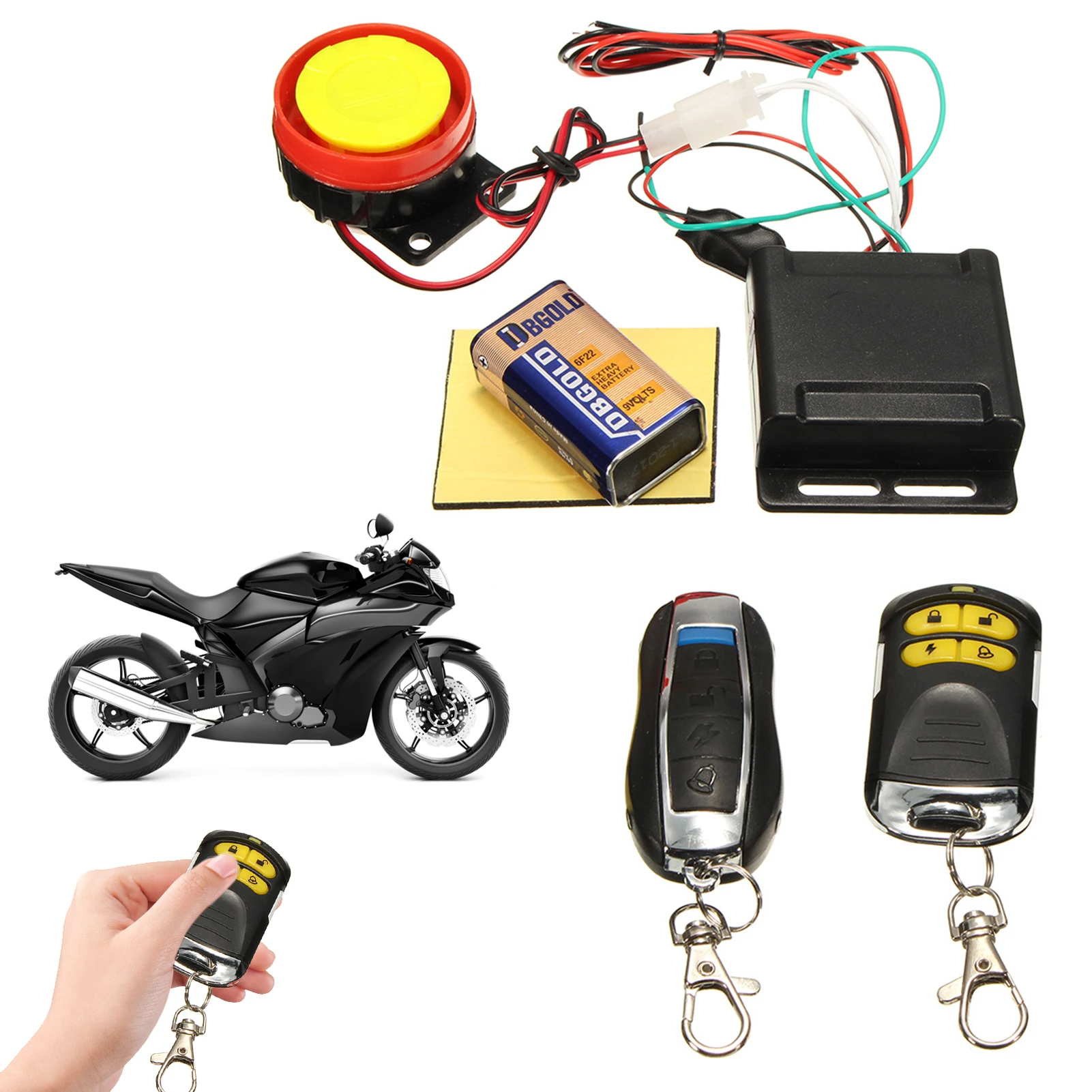 Motorcycle Alarm System Waterproof | Remote Alarm System Motorcycle ...