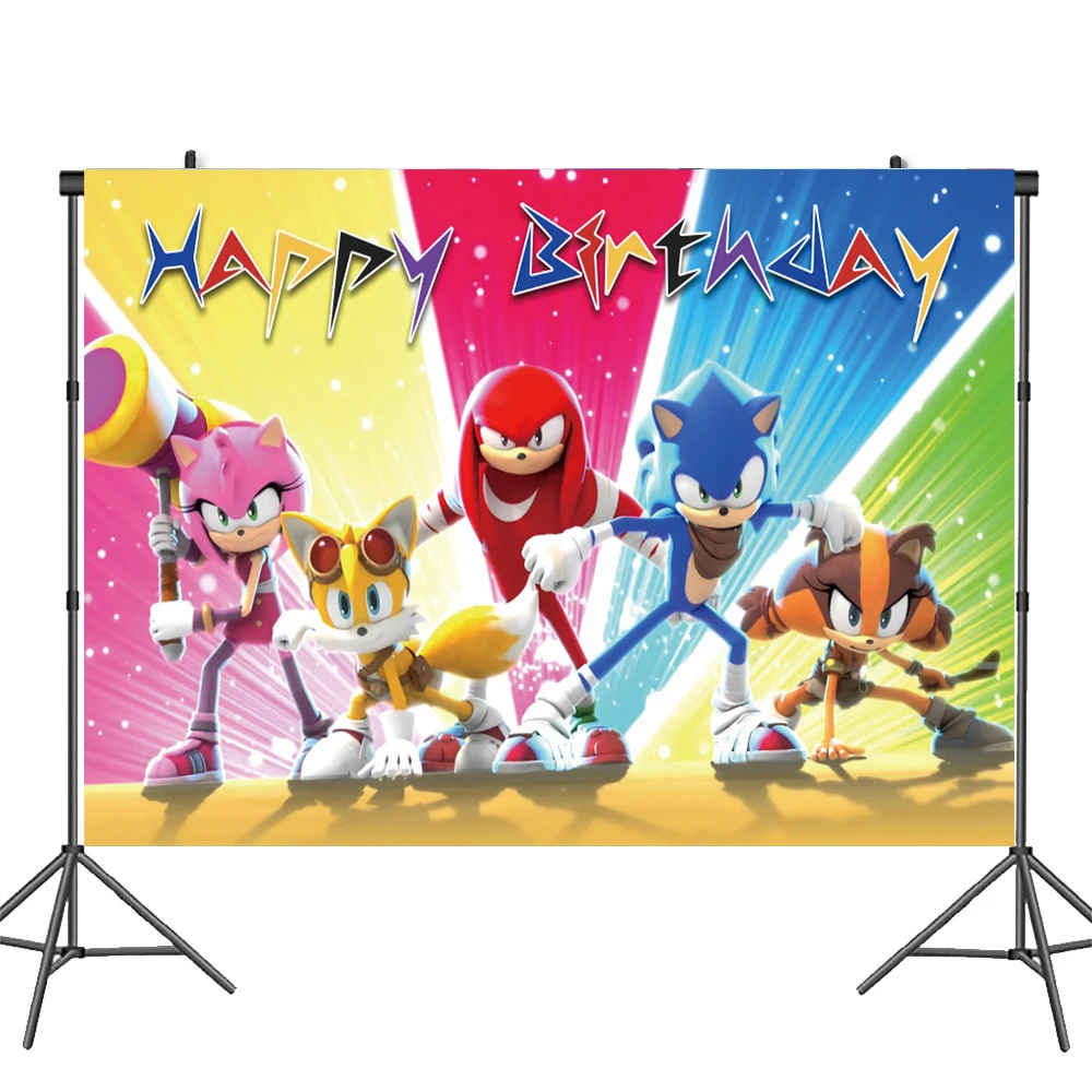 Fondo fotográfico personalizado con nombre y años de Sonic the Hedgehog ...