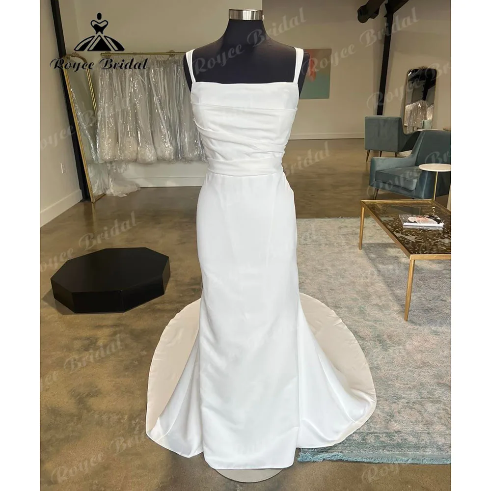 Vintage-Pleats-Soft-Satin-Mermaid-Trumpet-Backless-Wedding-Dress-for ...