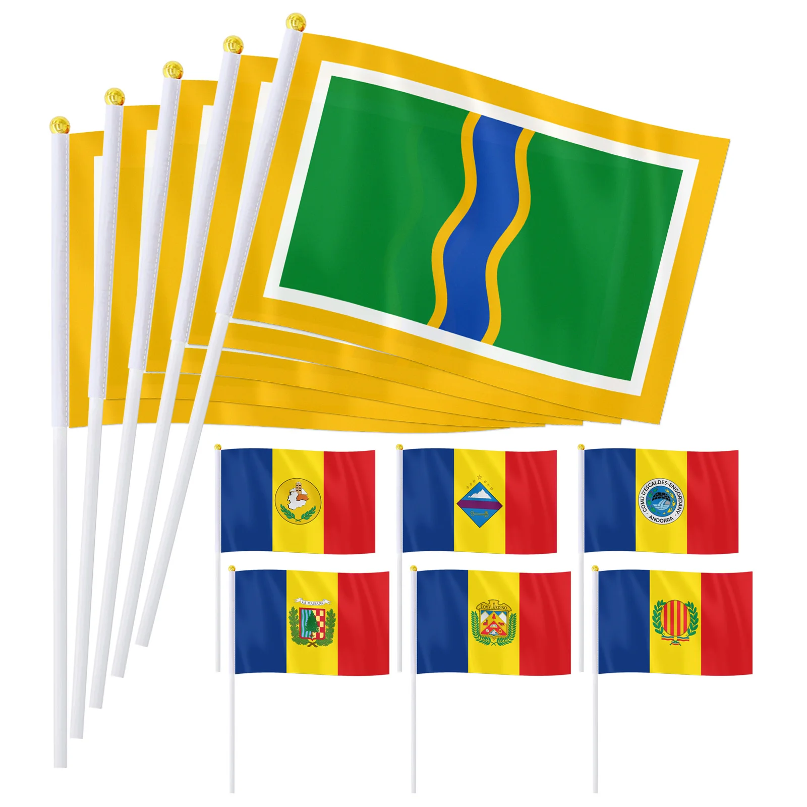 PTEROSAUR-14-21cm-Andorra-Canillo-Encamp-Ordino-Hand-Flag-Principality ...