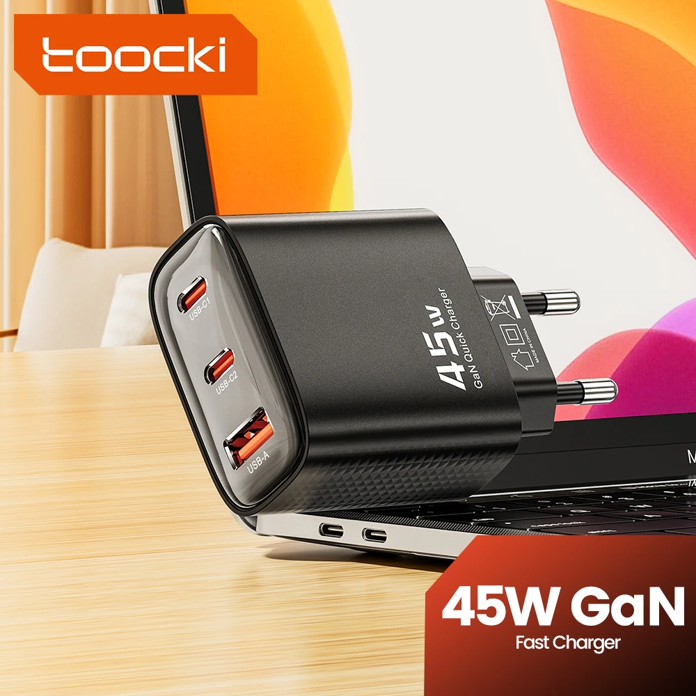 Toocki-45W-GaN-Charger-USB-Type-C-3-in-1-Fast-Charging-Charger-For ...