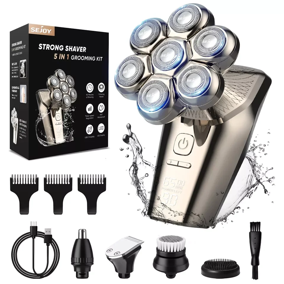 SEJOY-5IN1-Rotary-Electric-Shaver-7D-Rechargeable-Bald-Head-Beard ...