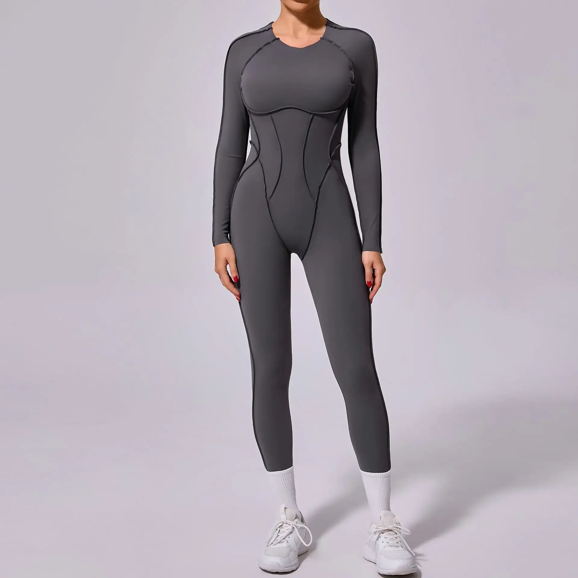 Long-Sleeve-Hollow-Fitness-Overalls-with-Cups-Women-Tracksuit-One-Piece ...