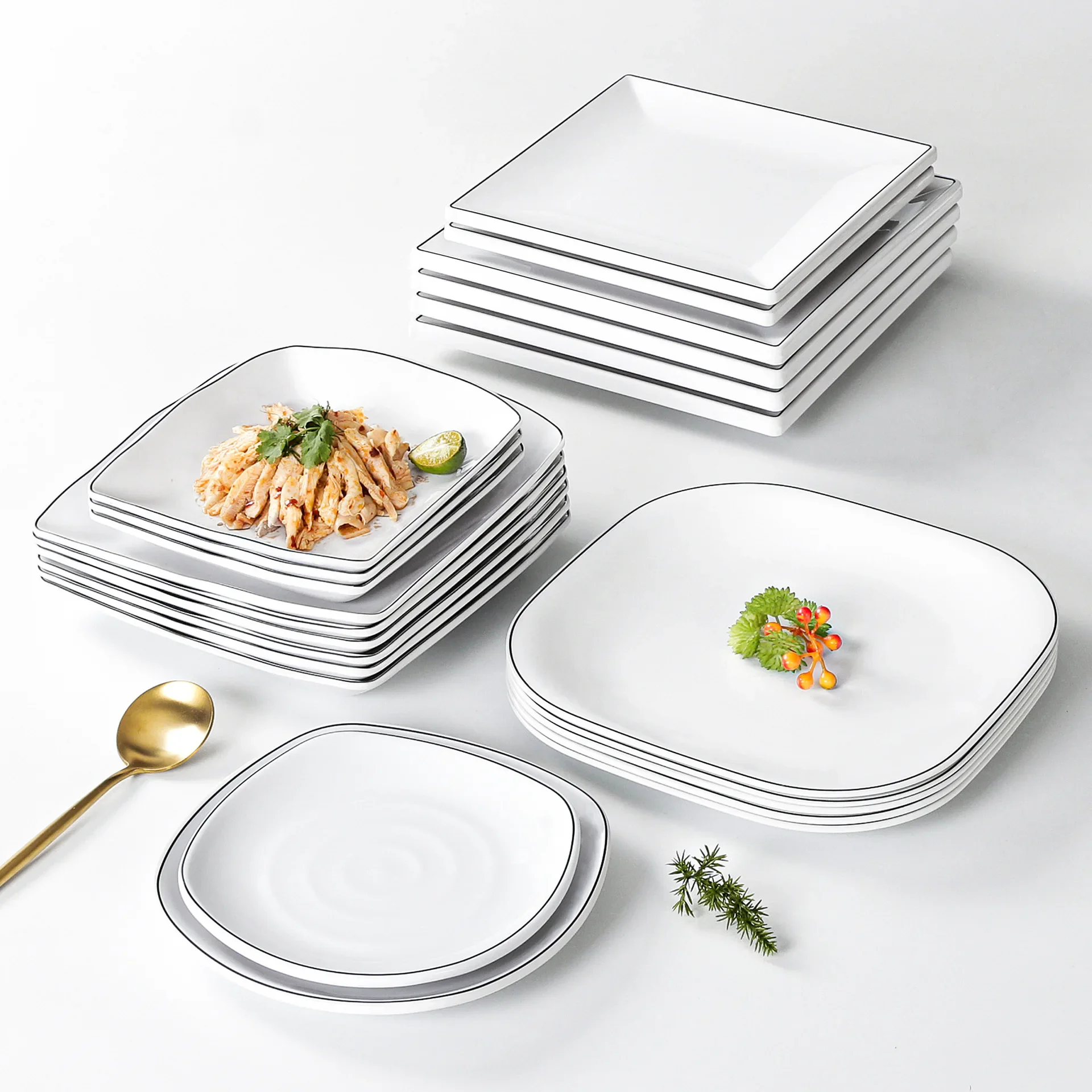 Simple-Square-A5-Melamine-Dinner-Plates-Restaurant-Buffet-Plates ...