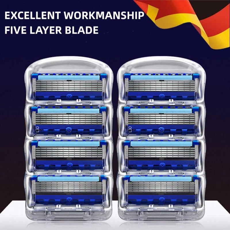 Manual-Shaving-For-Men-Replace-Head-Five-Layer-Blade-Eight-Comfortable ...