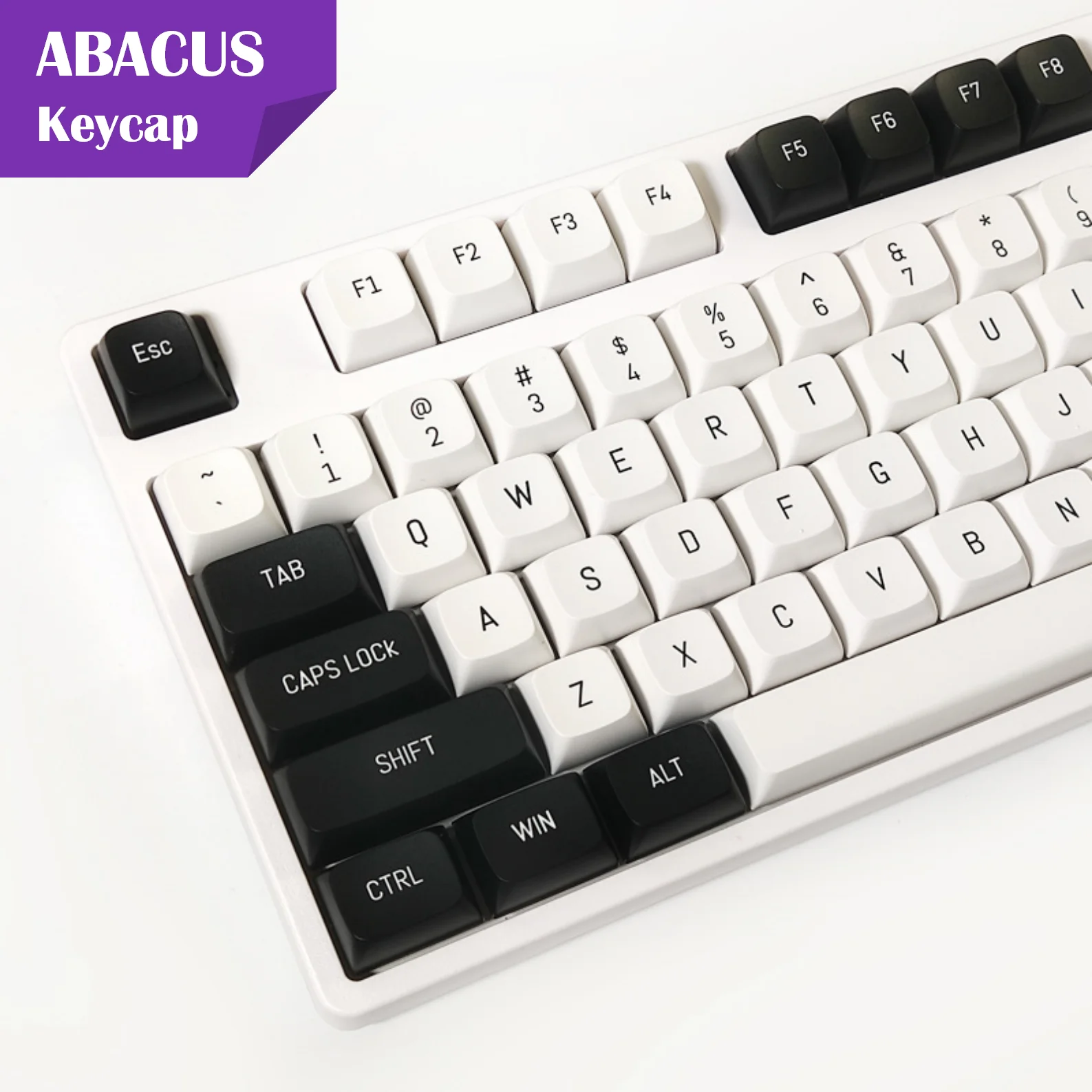 ABACUS-CSA-Profile-PBT-Keycaps-149-Keys-Double-shot-Black-White-Keycap ...