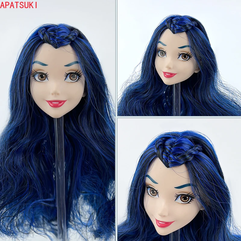 Blue-Wavy-Hair-Princess-Doll-Head-for-11-5-Doll-Fashion-Soft-Plastic ...