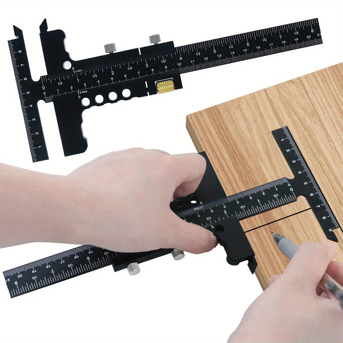 Woodworking Scriber Gauge Measuring Tool T-Square Scribing Marking ...