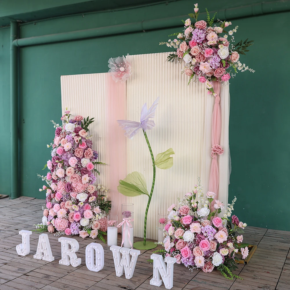 Light Pink Purple Artificial Rose Baby's Breath Flower Runner for Event ...