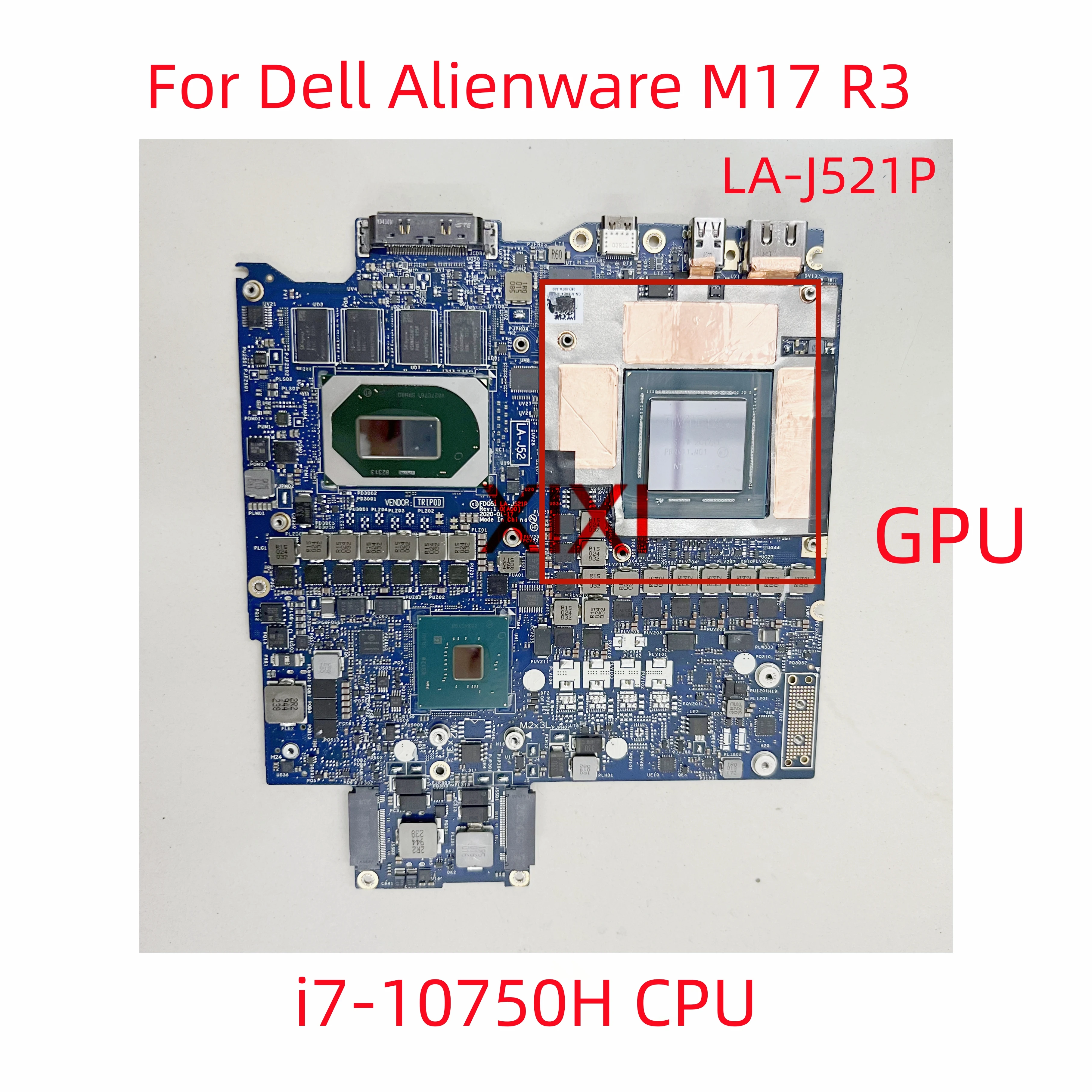 LA J521P para dell alienware m17 r3 computador portátil placa mãe com ...