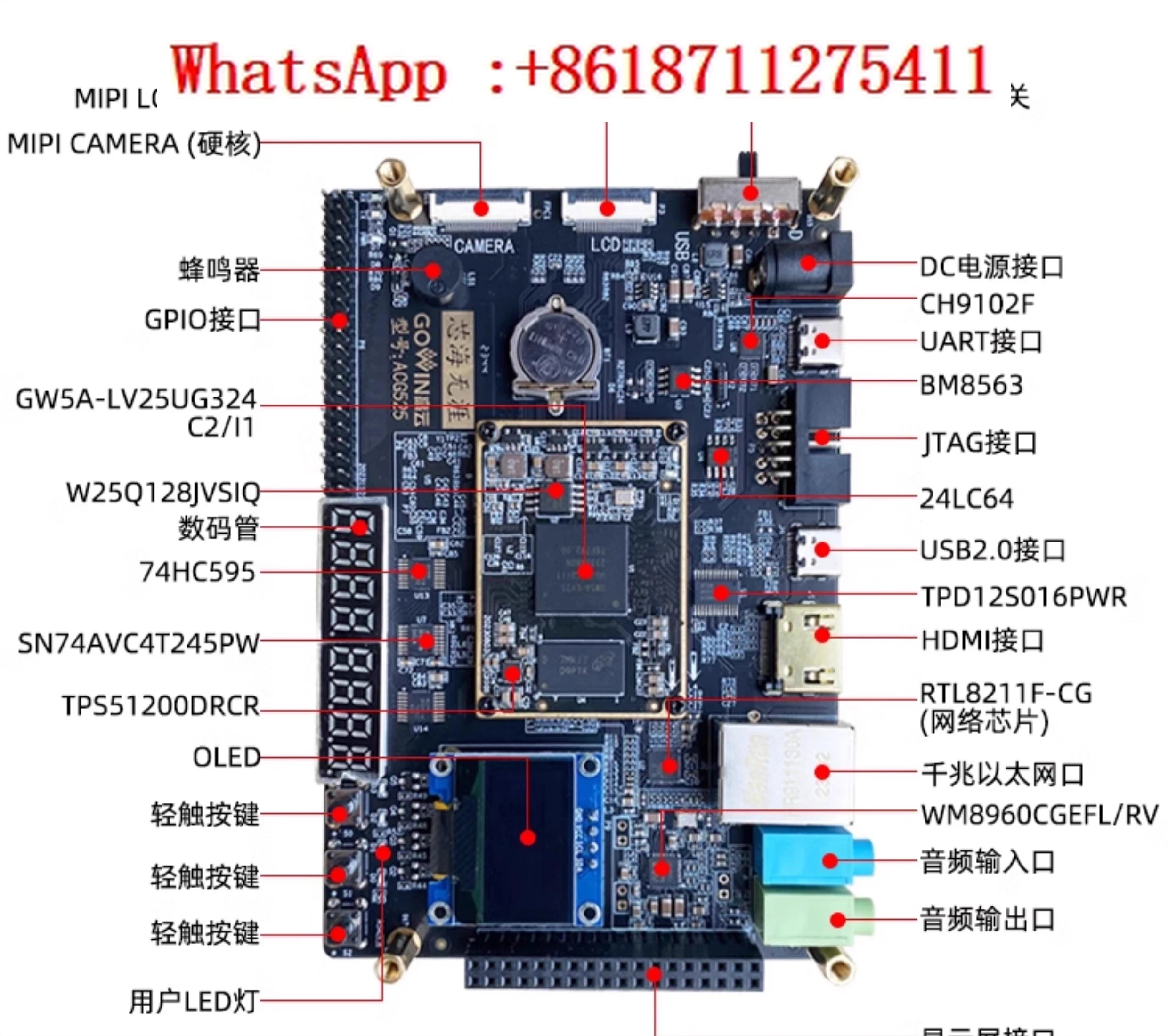 Gaoyun teaching FPGA development board MIPI DDR3 USB AroraV Chenxi ...