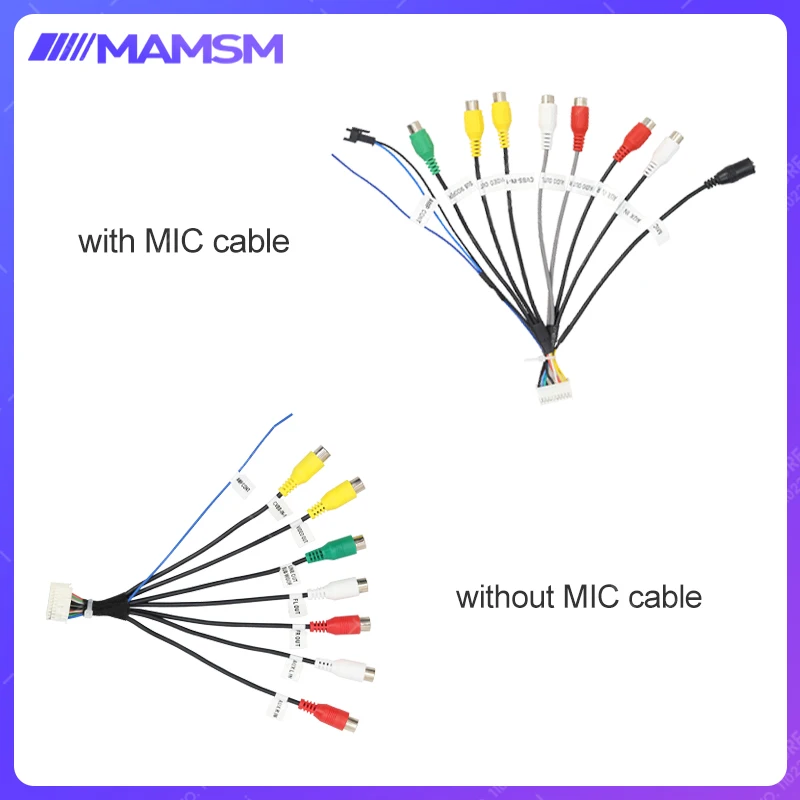 20 Pin Car Stereo Radio RCA Cable Adapter Wiring For Output Socket CVBS ...