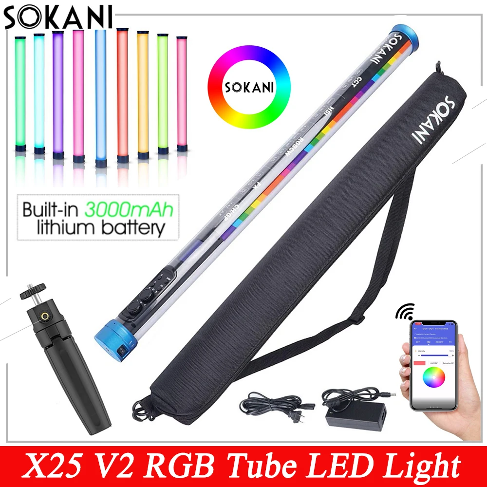 Sokani X25 Rgb Led Video Light Handheld Tube Wand Stick Ctt Photography ...