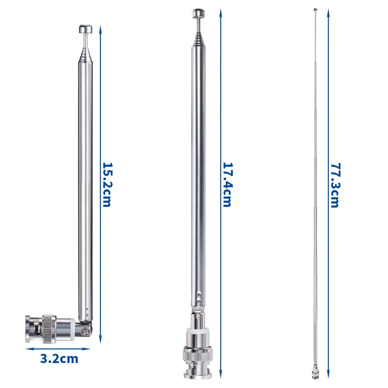 Superbat-Portable-765mm-FM-Radio-Scanner-BNC-Male-Connector-Telescopic ...