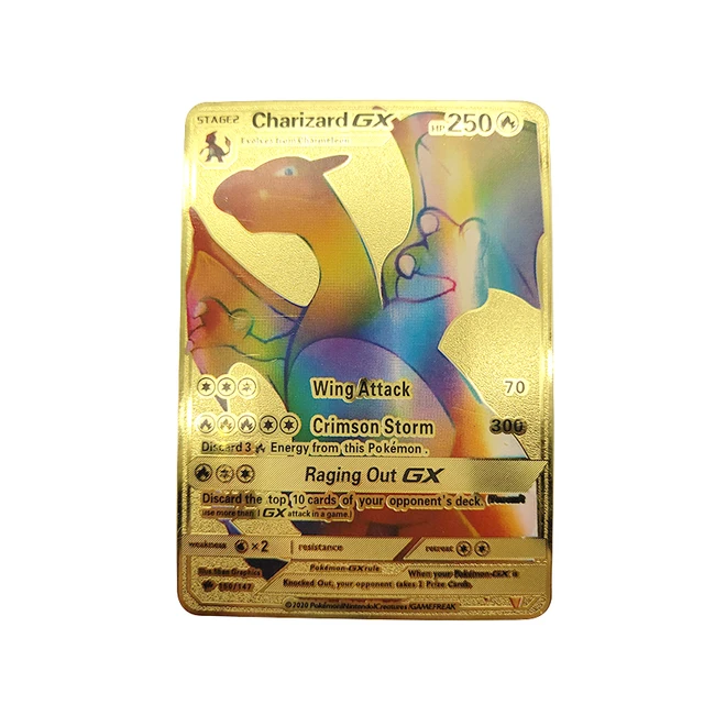 Pokemon Pikachu Metal Cards Vmax Mewtwo Charizard Collection Card Toys ...