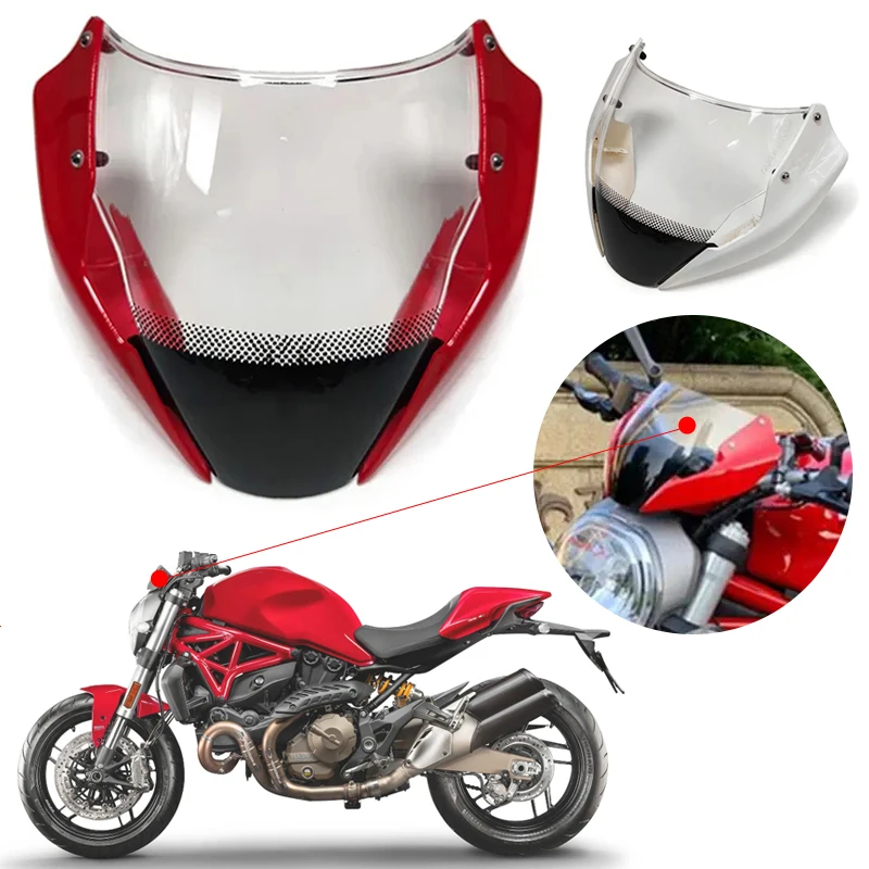 Windscreen-For-DUCATI-Monster-797-821-1200S-2014-2015-2016-Naked-Bike ...